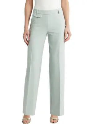 Anne Klein High-waist Wide-leg Pull-on Pants - Soft Aloe