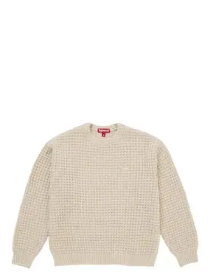 Supreme Small Box Waffle Knit Sweater Natural