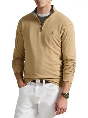 Polo Ralph Lauren Heathered Quarter-zip Pullover - Classic Camel Heather/c8888