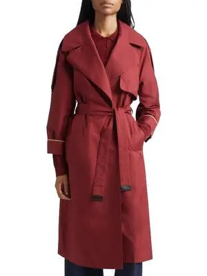 Max Mara Water Repellent Belted Cotton-blend Trench Coat - Raspberry