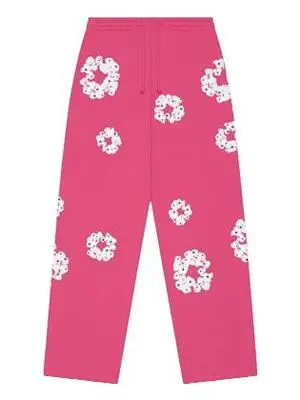 DENIM TEARS Rhinestone Cotton Wreath Sweatpants - Pink