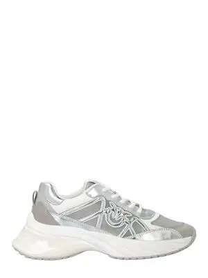 Pinko Logo Detail Sneakers - Silver