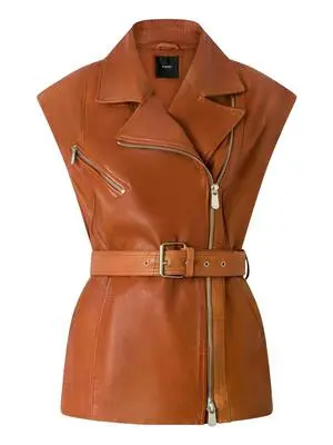 Pinko Belted Gilet - Brown