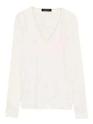 Fabiana Filippi V-neck Jersey Top - Neutrals