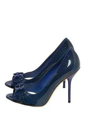 Gucci Leather Peep-toe Pumps - Blue