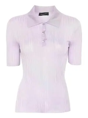 Fabiana Filippi Ribbed Polo Shirt - Purple