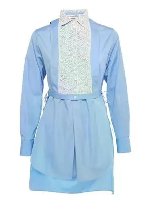 Dior Lace Belted Blouse - Blue