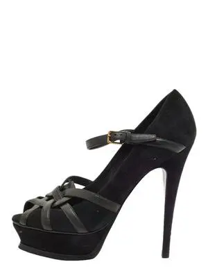 Saint Laurent Leather Platform Pumps - Black