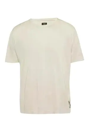 Fendi Logo-embroidered T-shirt - Neutrals