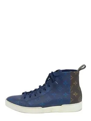 LOUIS VUITTON Monogram Canvas Hi-top Sneakers - Blue