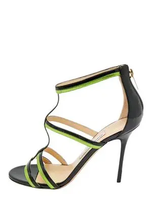 JIMMY CHOO Thistle Patent Leather Sandals - Black