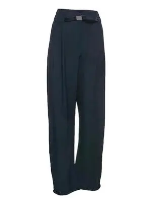 Emporio Armani Crepe Pleated Trousers - Blue