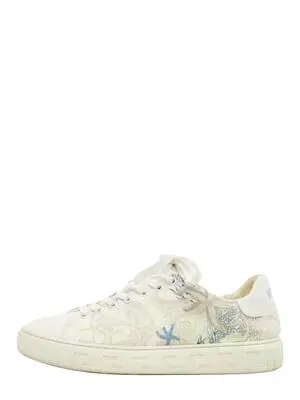 Versace Sea-motifs Canvas Sneakers - White