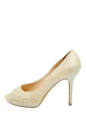 JIMMY CHOO Crystal Embellished Pumps - Neutrals