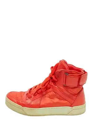 Gucci Nylon Leather High-top Sneakers - Red