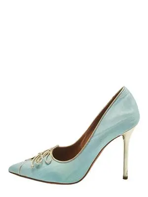 MALONE SOULIERS Bow Canvas Pumps - Blue