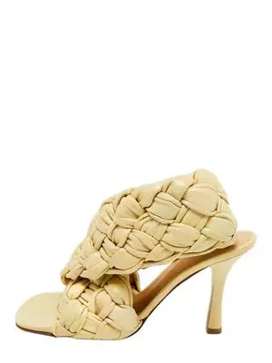 Bottega Veneta Intrecciato Leather Sandals - Yellow