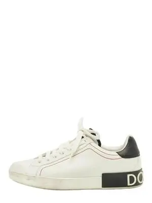 Dolce & Gabbana Portofino Leather Sneakers - White