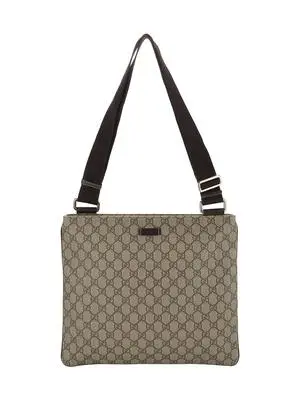 Gucci GG Supreme Flat Messenger Brown