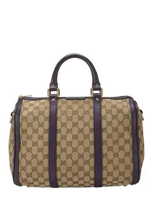 Gucci Gg Vintage Web Boston Bag - Purple