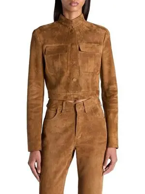 TOM FORD Cropped Officer Jacket - Caramel