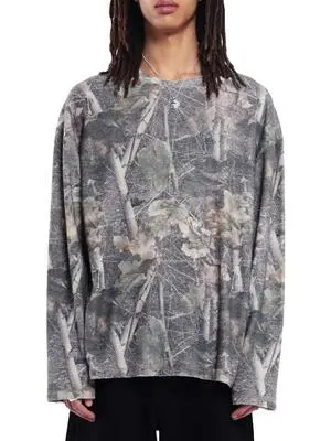 JADED LONDON Woodland Long Sleeve Waffle T-shirt - Camo