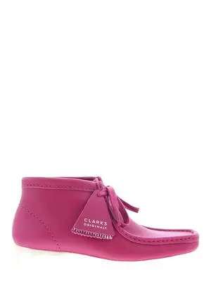 Clarks Wallabee Leather Boots - Berry