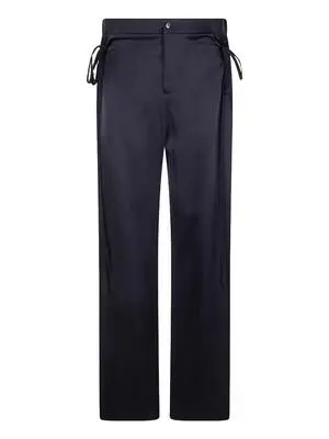 ANN DEMEULEMEESTER Tita High Comfort Trousers With Double Ribbon Closure - Black