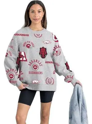 GAMEDAY COUTURE Arkansas Razorbacks Always On Repeat Fleece Sweatshirt - Gray