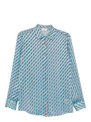 Dries Van Noten Clavelly Silk Blend Shirt - Sky Blue