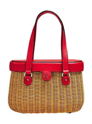 FRANCES VALENTINE Willow Wicker Basket Bag - Red