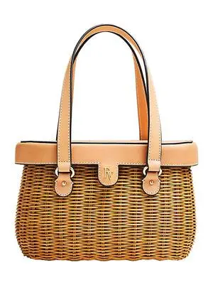 FRANCES VALENTINE Willow Wicker Basket Bag - Toast