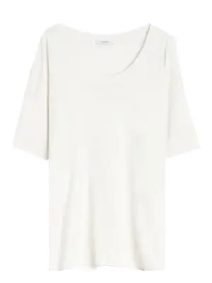 LEMAIRE Ribbed T-shirt - Cream