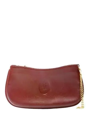 Celine 1990-2000 Logo-embossed Leather Pouch - Red