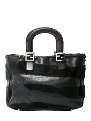 Fendi Calf Hair Tote Bag - Black