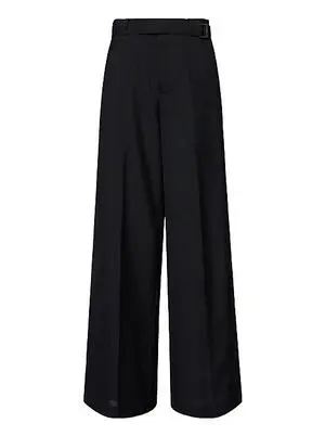 Sacai Belted Wide-leg Woven Trousers - Black
