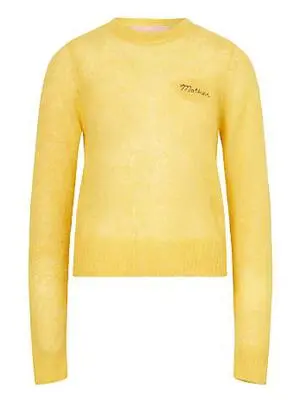 MOTHER Logo-embroidered Wool-blend Jumper - Gold
