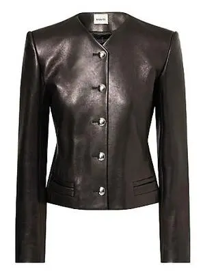 Khaite Nara Leather Tailored Jacket - Black
