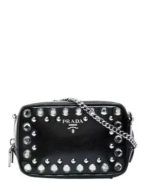 Prada 2010s Mini Camera Studs Shoulder Bag - Black