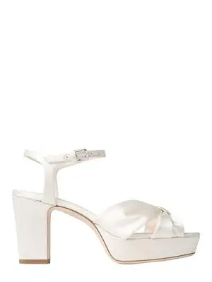 JIMMY CHOO Heloise 80 Satin Sandals - Neutral