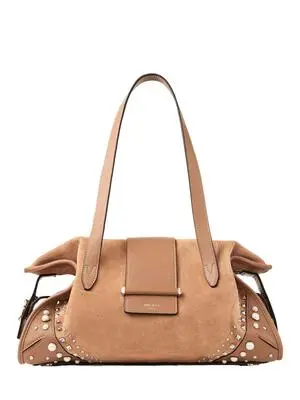 JIMMY CHOO Bar Holdall Medium - Toffee/ivory/shiny Gold