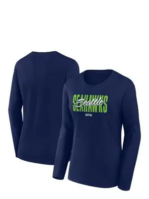 LOGO ATHLETIC Seattle Seahawks Grip Long Sleeve T-shirt - College Navy