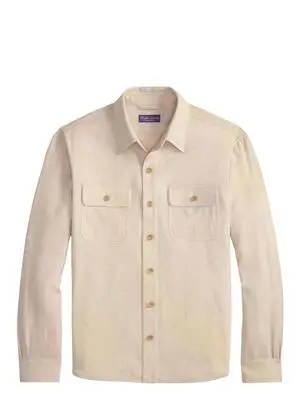 Ralph Lauren Purple Label Herringbone Pocket Shirt - Neutrals