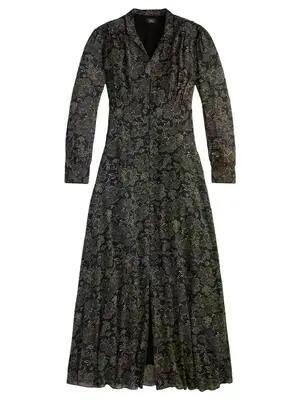 Ralph Lauren Floral Print Button Dress - Black