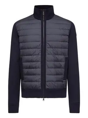 Moncler Padded Zip-up Wool Cardigan - Blue