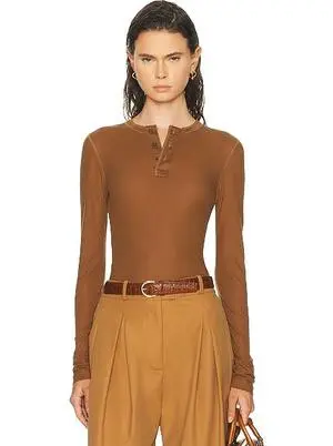 AMI Paris Long Sleeve Top - Hazelnut