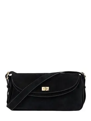 Sandro Le Mambo Suede Shoulder Bag - Black