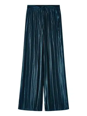 Giorgio Armani Pleated Satin Trousers - Green