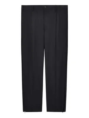Giorgio Armani Single-pleated Wool Crepe Trousers - Black