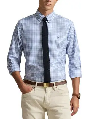 Polo Ralph Lauren Classic Fit Performance Twill Button-down Shirt - Fall Blue Deckwash White